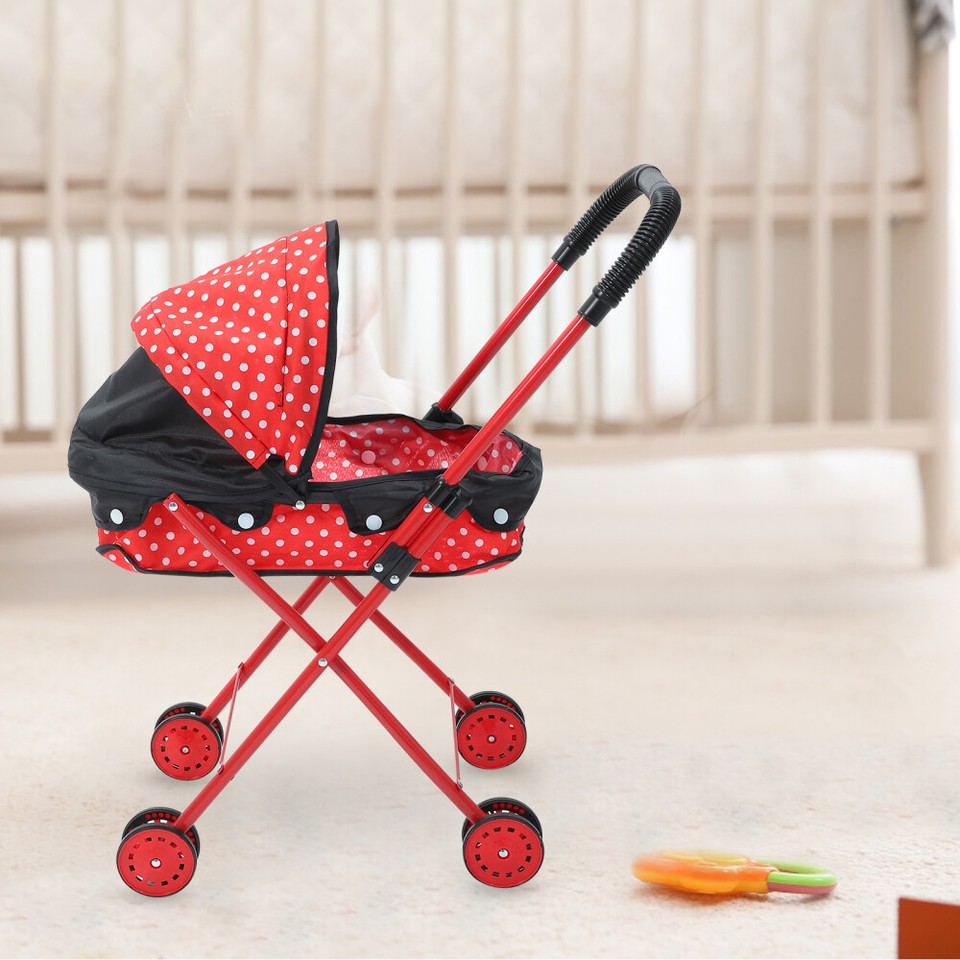 Doll Stroller Kids Role Play Doll Stroller Pretend Play Toy Baby Doll ...