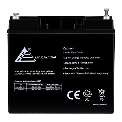 NEW 12V - 20AH SEALED LEAD ACID BATTERY: CB19-12, UB12200, LC-RD1217P ...