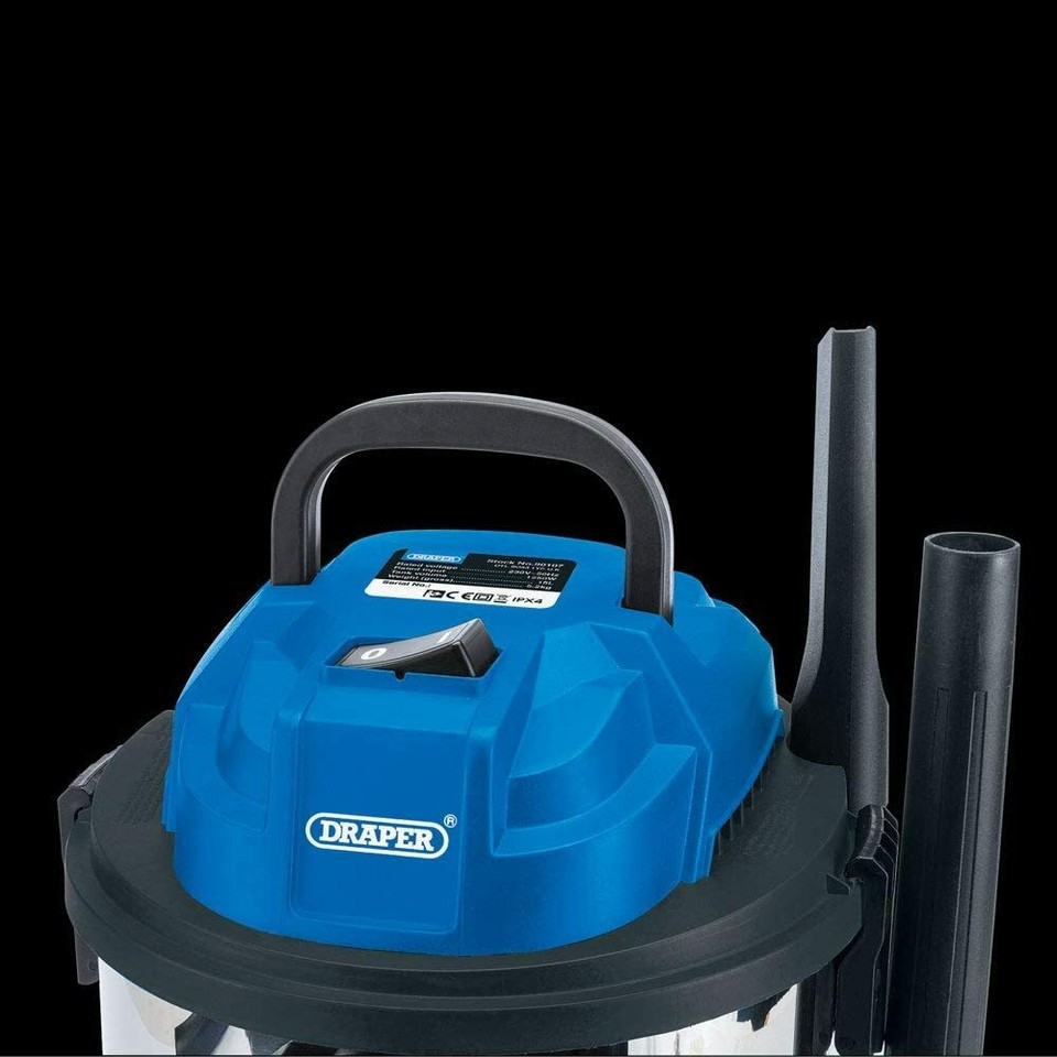 Draper Wet & Dry Vacuum Cleaner 15L 1250W 230V Car Valet Home Carpet ...