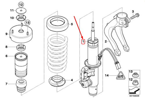 NEW BMW X6 E71 FRONT LEFT SPRING STRUT 6794535 37116794535 OEM | eBay