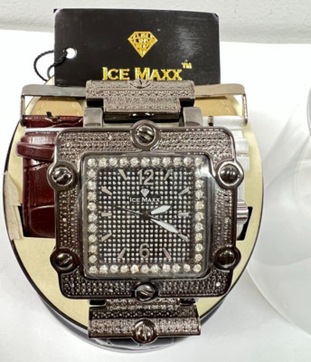 ICE MAXX DIAMOND BEZEL MENS WATCH BLACK ON BLACK NEW IN A BOX | eBay