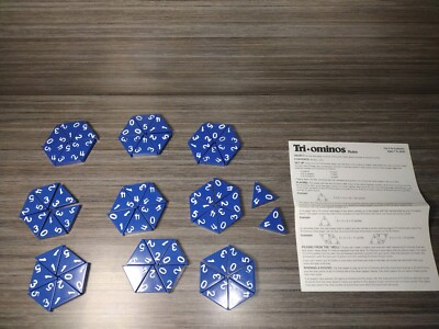 56 Pressman Tri Ominos Tiles Board Game Replacement Parts Blue Complete ...