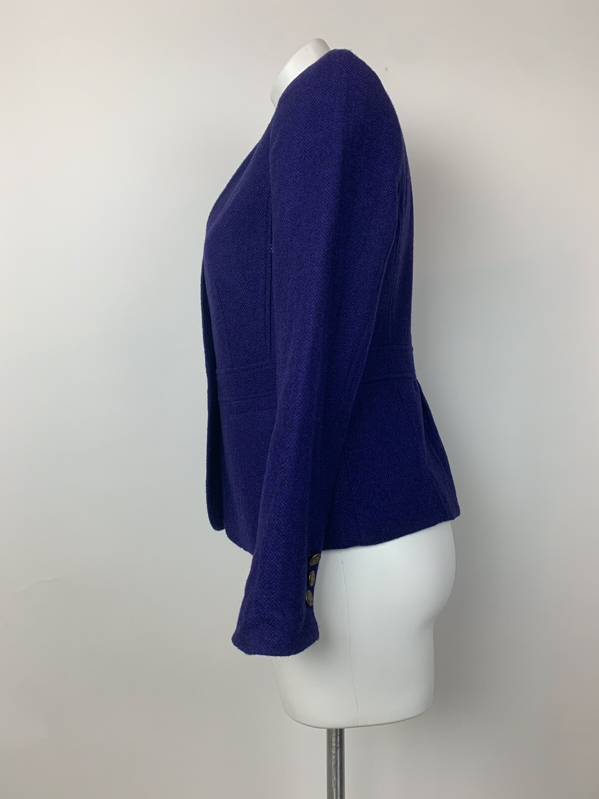 Talbots Indigo Purple Blue Herringbone Blazer Jacket … - Gem