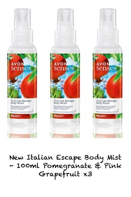Avon New Italian Escape Body Mist - 100ml Pomegranate & Pink Grapefruit ...