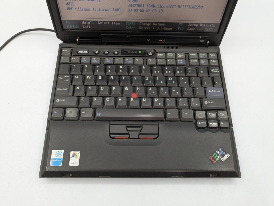 IBM ThinkPad X31 12.1" Display Intel Pentium M 1.40 GHz 512MB RAM Black ...