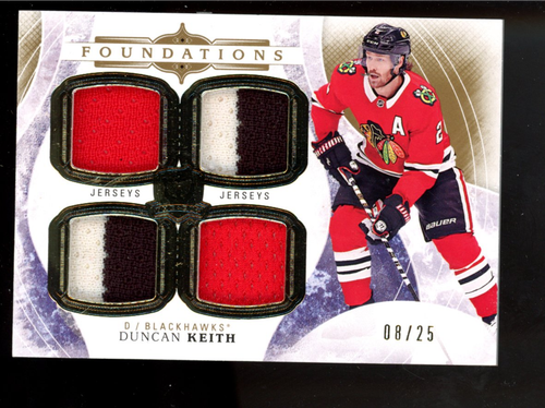 2017 UPPER DECK THE CUP #F-DK DUNCAN KEITH FOUNDATIONS JERSEY PATCH /25 ...
