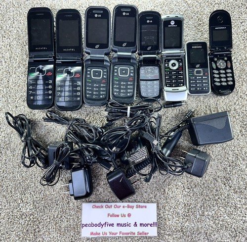 Lot 8 Of Scrap Phones - For Parts Only - Chargers - LG Motorola Alcatel ...