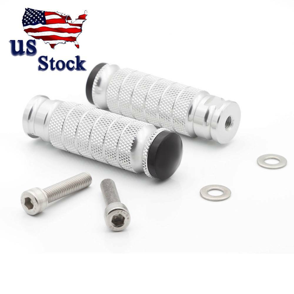 CNC Motorcycle Silver Folding Foot Pegs Rear set Footrest Racing Pedals ...