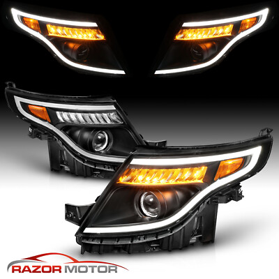 2011 - 2015 For Ford Explorer LED Running Light Black Headlights | eBay