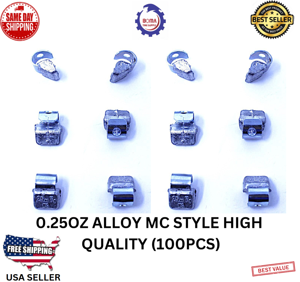 100PCS LEAD CLIP-ON WHEEL BALANCE WEIGHT 0.25OZ MC STYLE (ALUMINUM ...