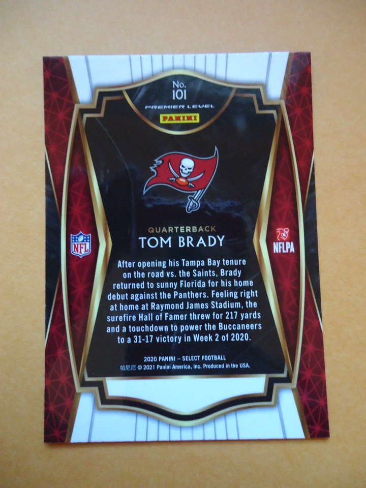 Tom Brady - 2020 Panini Select Football card #101 - Tampa Bay Bucs - QB ...
