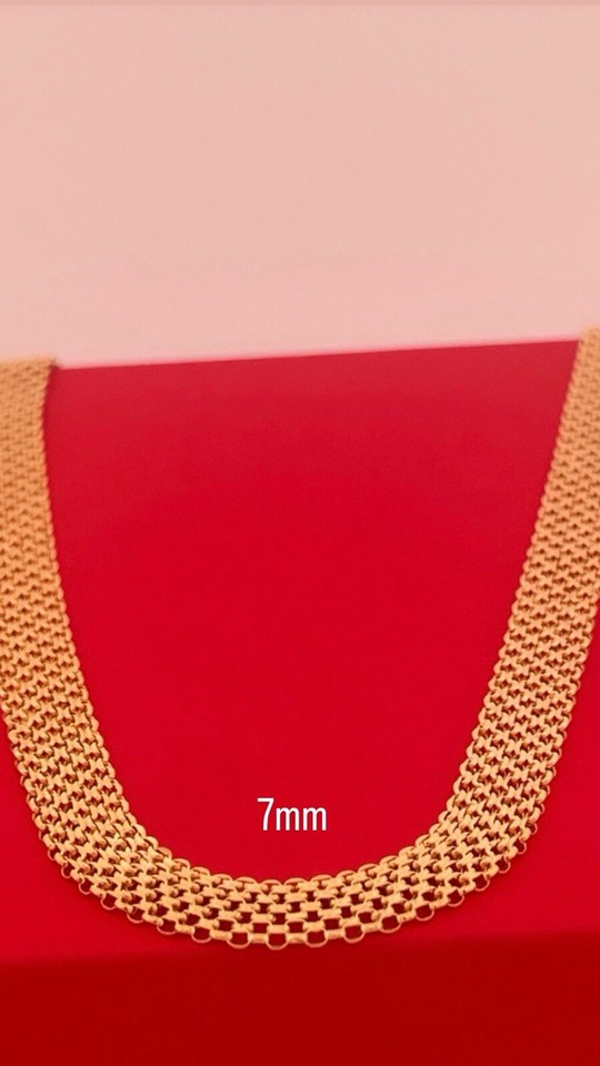 14k Yellow Gold Bismark Chain Choker Necklace - Bismarck Chain 2.5-4.7 ...