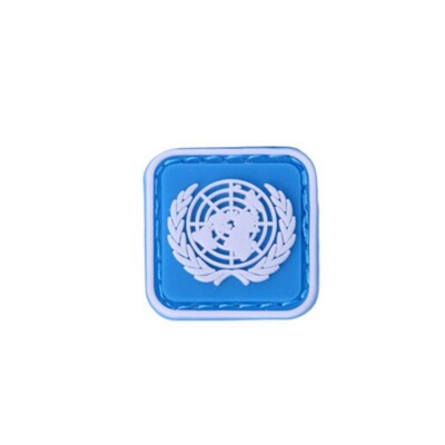 2PCS MINI 3D PVC UN FLAG UNITED NATIONS TACTICAL RUBBER HOOK PATCH BLUE ...