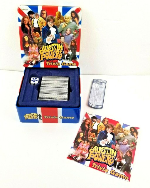 Austin Powers Trivia Game USAopoly 2002 Collectors Tin 100 Complete for ...