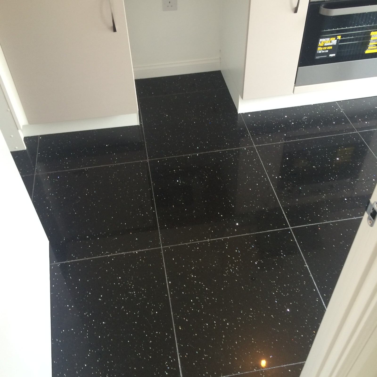 Black Sparkly Quartz Tiles 300mm x 300mm x 10mm | eBay UK