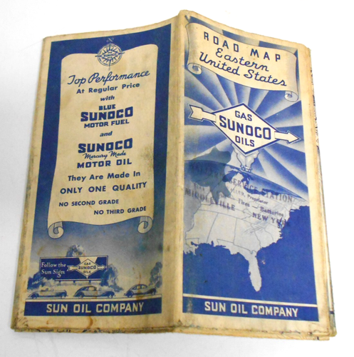 Vintage SUNOCO Road Map from the Thirties | eBay