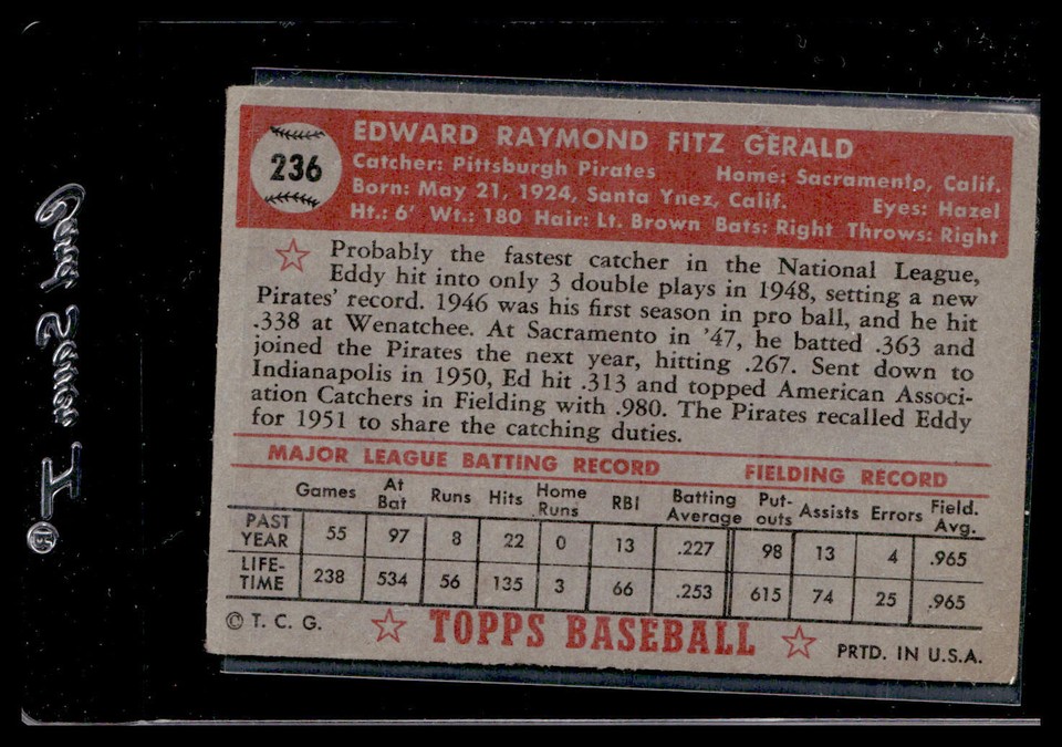 1952 Topps #236 Ed Fitz Gerald | eBay