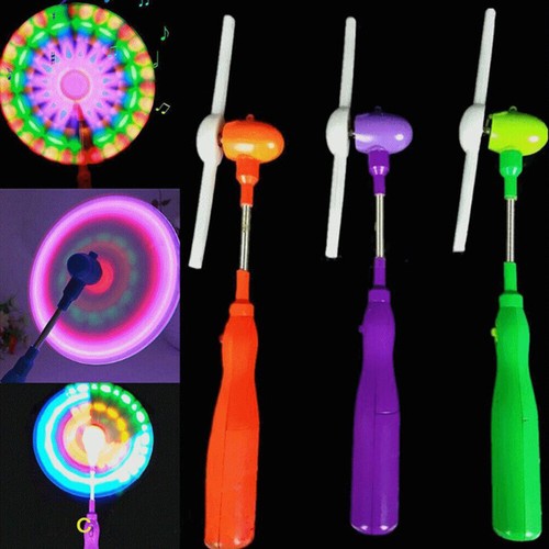Flashing Light Up LED Spinning Plastic Windmill Pinwheel Wind Spinner ...