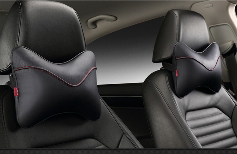 1Pair Car Wear-Resistant PU Leather Car Headrest Seat Head Neck Rest ...