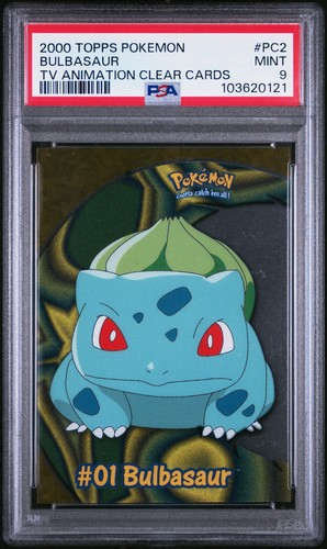 2000 TOPPS POKEMON TV ANIMATION CLEAR CARDS #PC2 BULBASAUR PSA 9 | eBay
