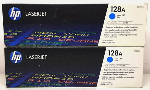 NEW AND SEALED Genuine OEM Lot of 2 HP 128A LaserJet Print Cartridge ...