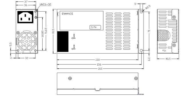 Enhance ENP-7660B - 600W Flex ATX 1U Platinum efficiency power supply ...