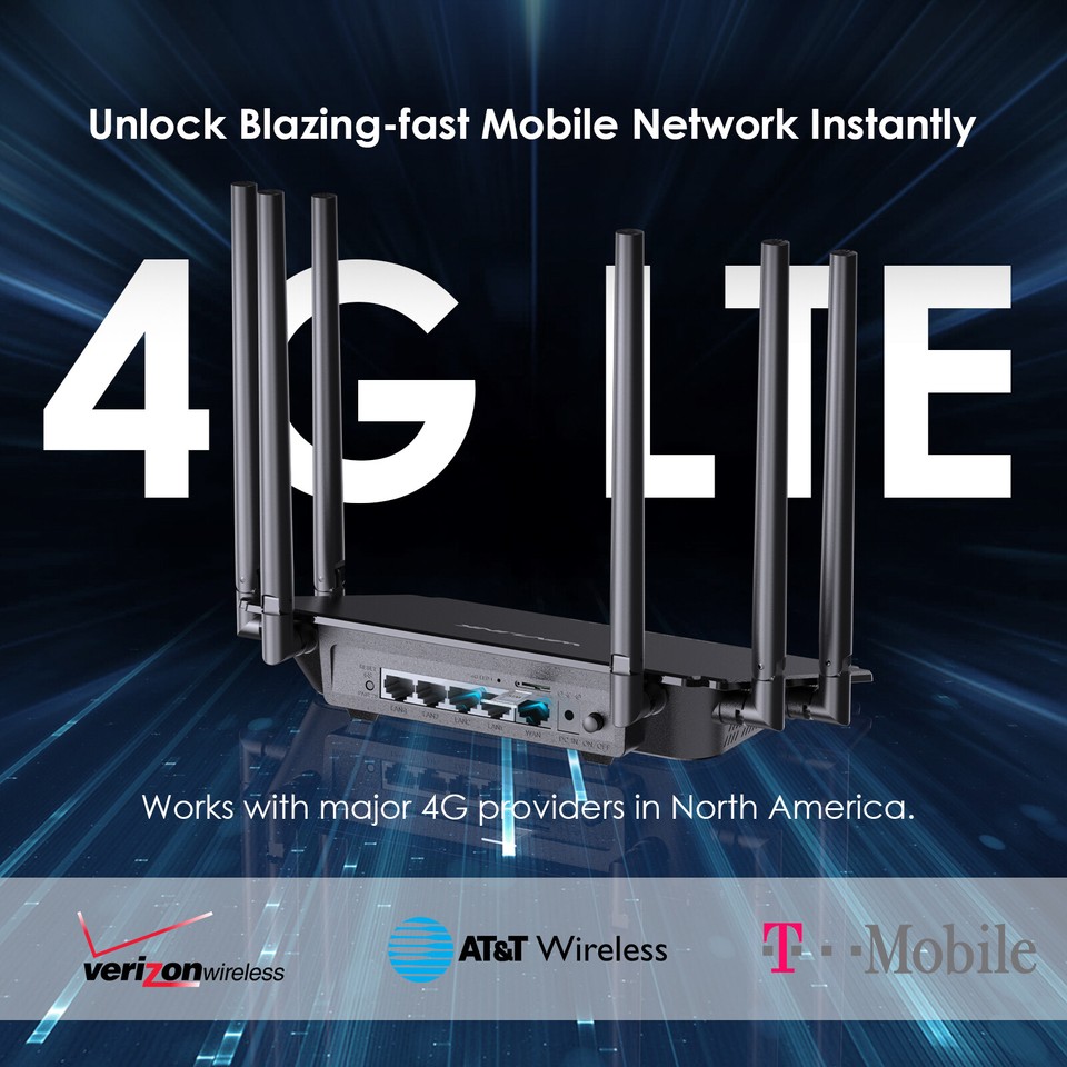 AX3000/6000 Wi-Fi 6/7 Dual Band 4G Gigabit AI QoE Routers Mesh VPN Mesh ...