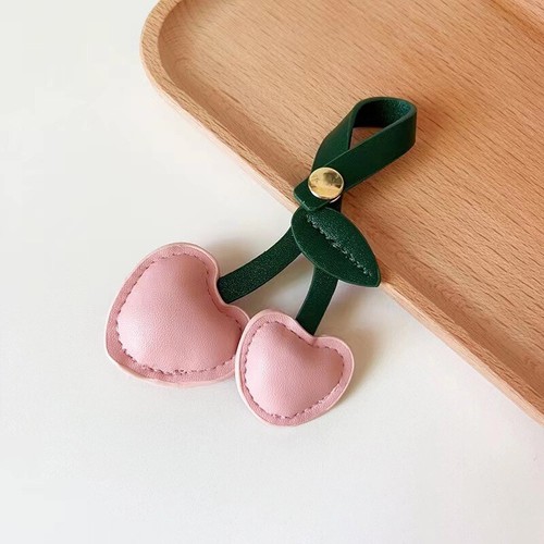 New Cute Peach Heart Cherry Car Key Chains Versatile Bag Pendant Key ...