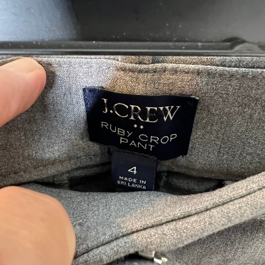 J.Crew $98 Slim Cropped Ruby Pant Stretch Twill Graphite Gray Size 4 ...