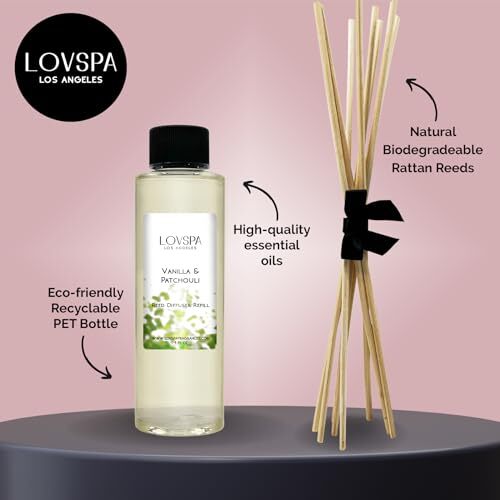 Vanilla & Patchouli Reed Diffuser Refill Oil with Reed Sticks -| an ...