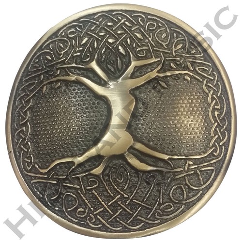 HM Men's Tree Celtic Round Kilt Belt Buckle Antique Finish/Tree Belt ...