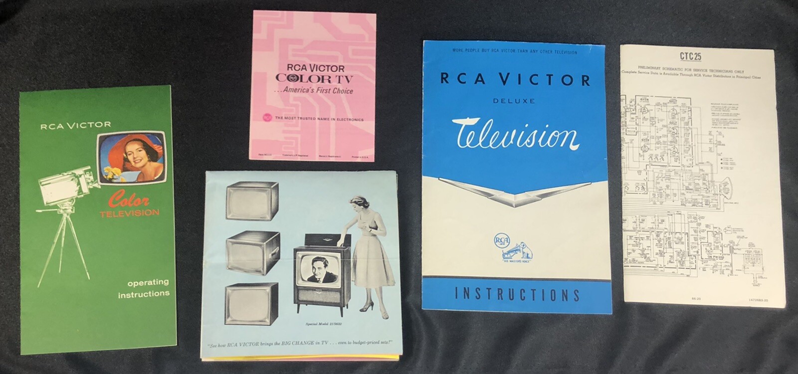 Vtg RCA Victor Television Brochures, Manuals, Instructions & Tech Schematics MCM | eBay