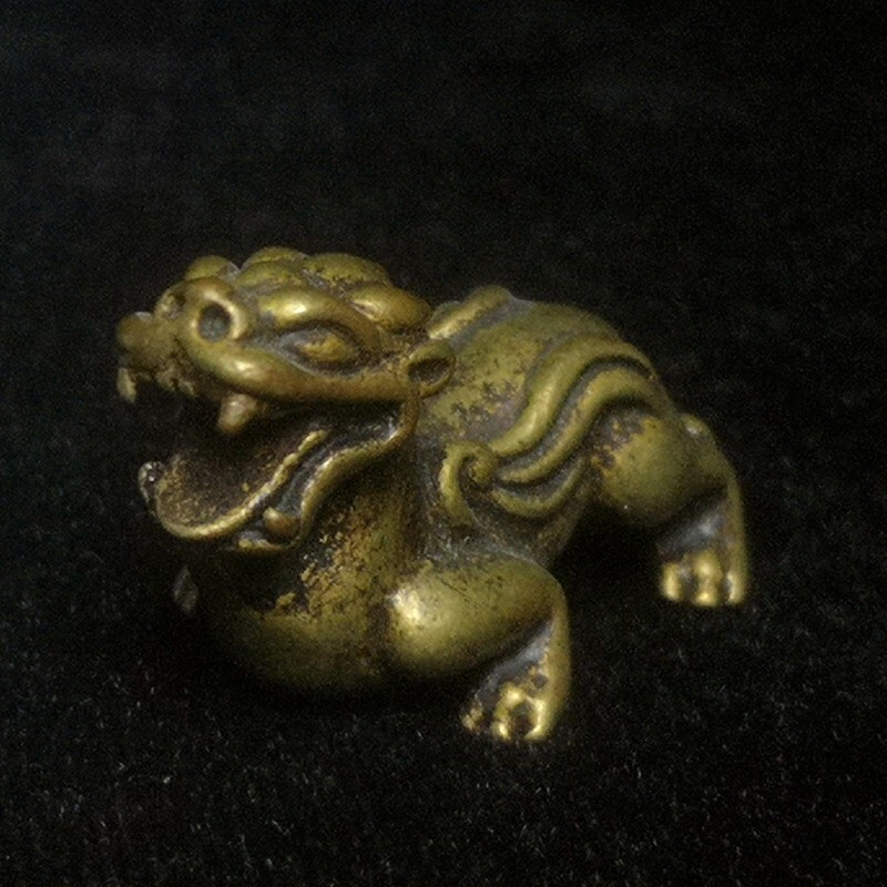 1.2 Inch Old Chinese Bronze Pixiu Beast Statue Necklace Pendant Gift ...