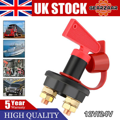 12v 24v Battery Cut Off Kill Switch Master Isolator Heavy Duty with Key ...