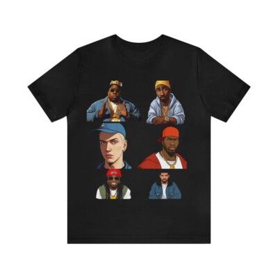 Rap Goats Shirt with various rappers Bigge Pac Eminem 50 Cent Lil Wayne ...