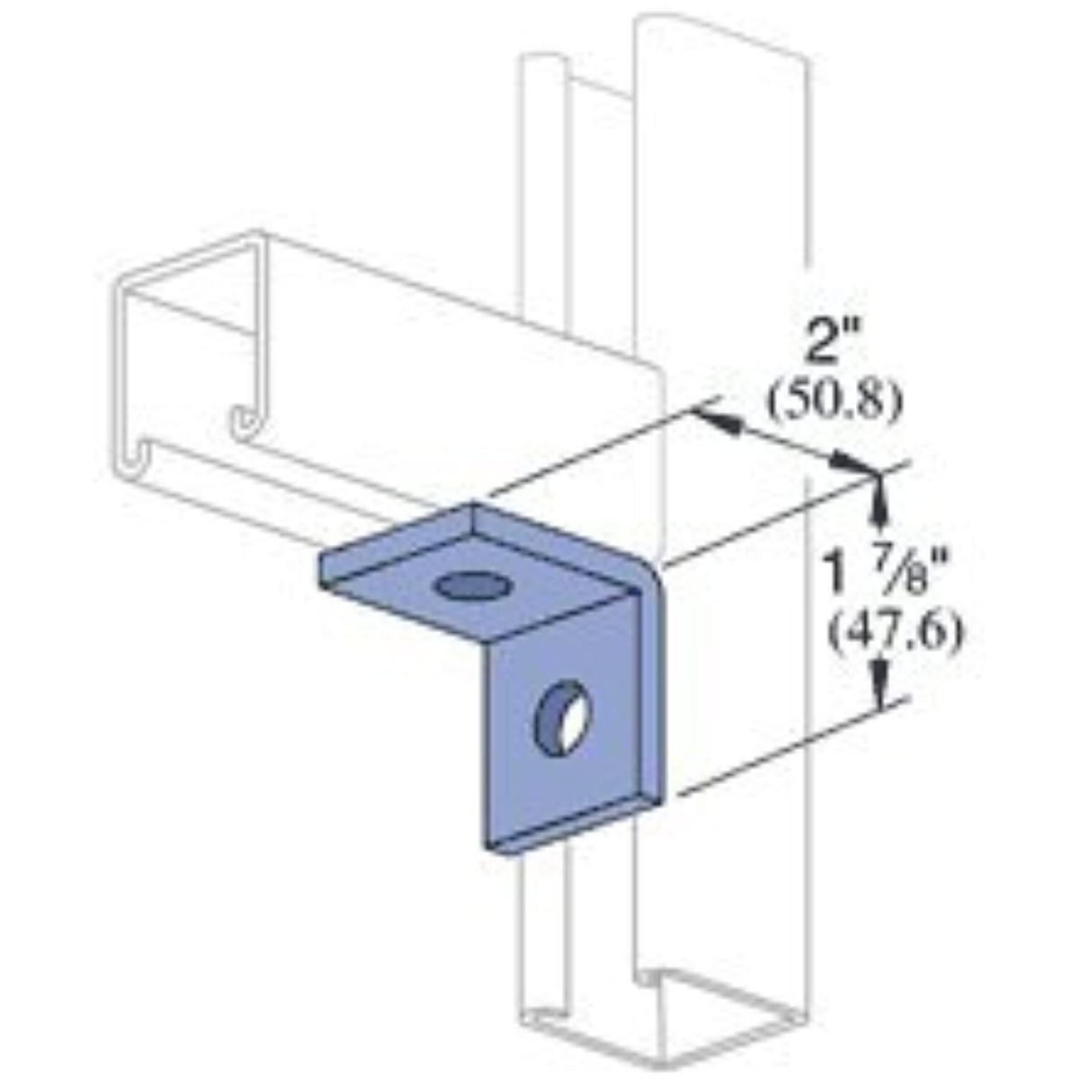 Superstrut 2hole 90 Degree Angle Strut Bracket Silver Galvanized