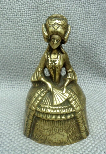 Antique v Large Brass Dinner Bell, Lady Bell Figurine, Marie Antoinette ...