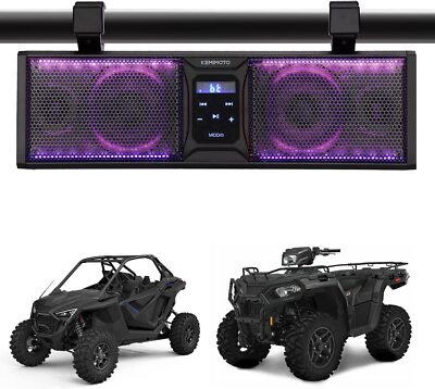 16in ATV UTV Sound Bar RGB Light Speaker System Wireless IPX5 Rated ...