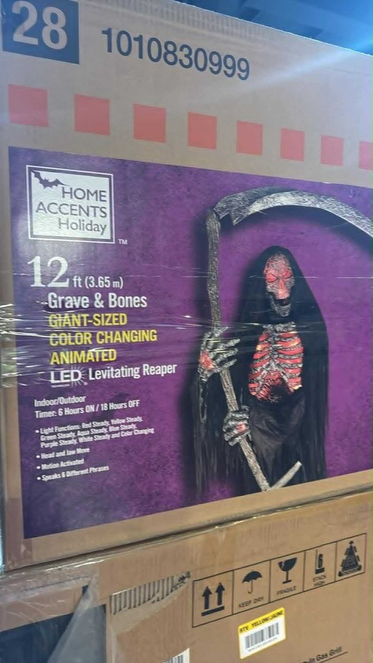 12 FT. Levitating Reaper Giant Halloween Animatronic YARD DECOR HAUNTED ...