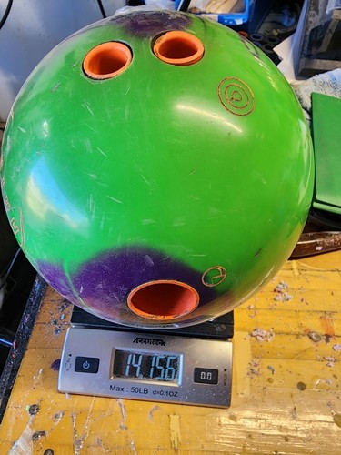 NEW 15 lb Ebonite Matrix Lime Purple Black Marbled Bowling Ball MADE IN ...