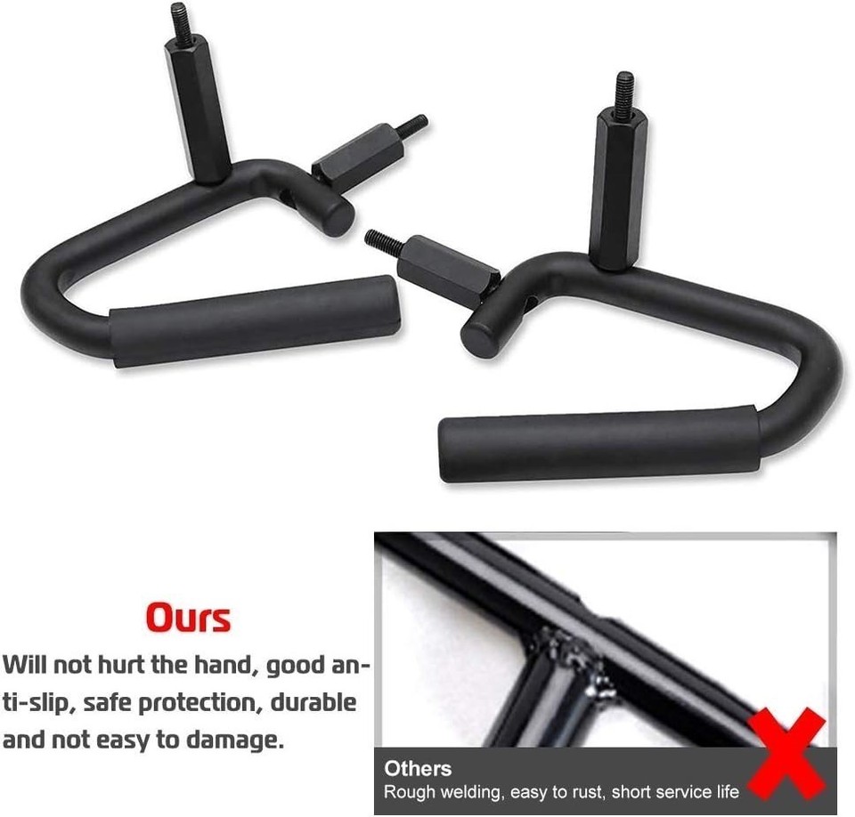 Black Front Grab Handles Grip Handle Grab Bars For Jeep Wrangler JK JKU ...