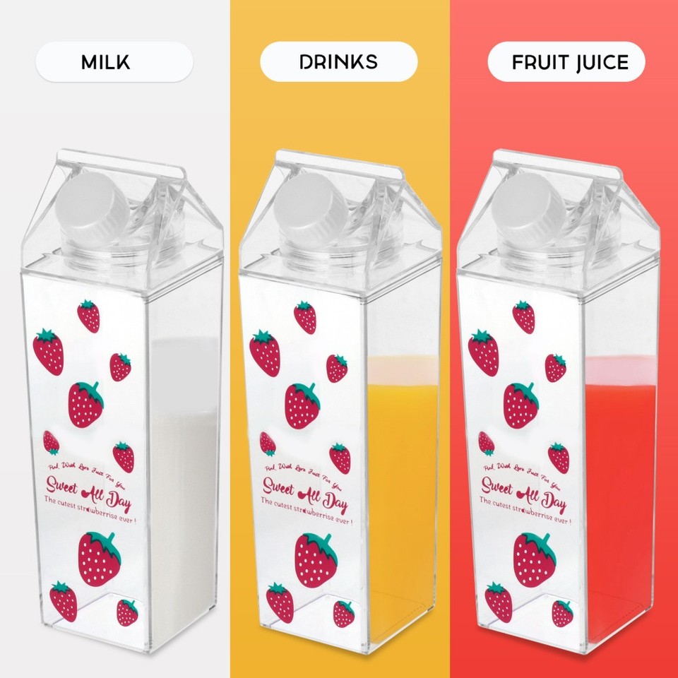 500 Ml Plastic Liquid Containers Leak-proof Milk Bottle Fridge Jug with ...