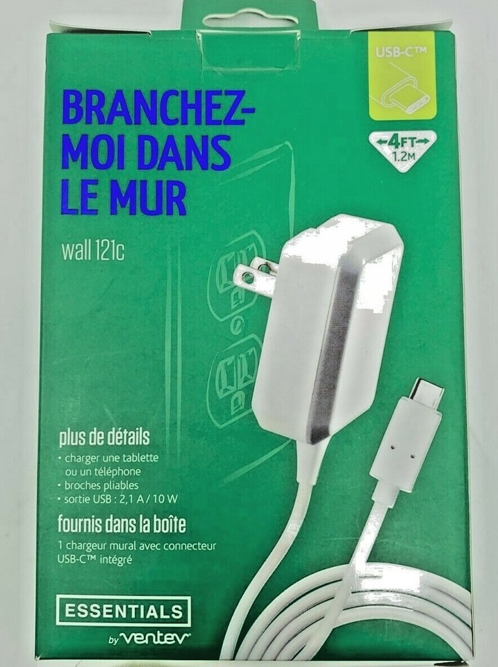 Ventev 121c Wall Charger 2.1A Type C - Gray Compatible for Samsung ...