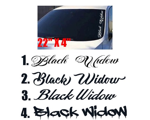 BLACK WIDOW Vinyl 22" Decal Sticker Windshield Car Diesel Truck Boost ...