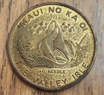 Maui Dollar Gold Toned Metal Token Coin Lahaina Valley Isle Hawaii | eBay