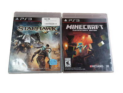PS3 Video Game Bundle Lot of 2 - Minecraft and Starhawk Sony ...