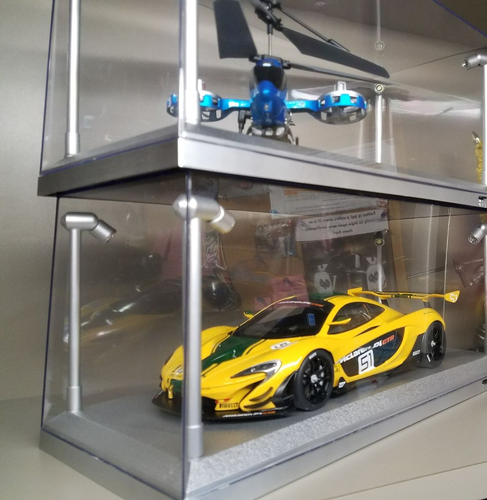 Clear Display Show Case for 1/18 Silver Base With Replaceable LED ...