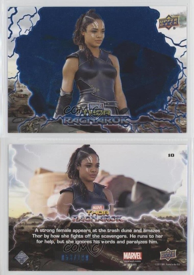 2017 Upper Deck Marvel Thor: Ragnarok Blue 53/199 Valkyrie Appears #10 ...