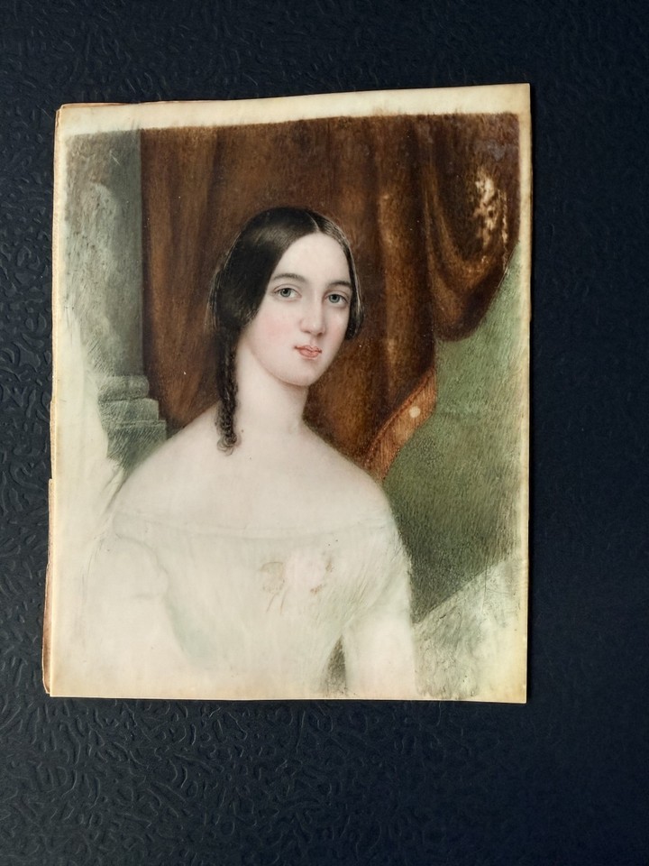 Victorian Portrait Miniature of a Young Lady, c.1850, on Ivory | eBay