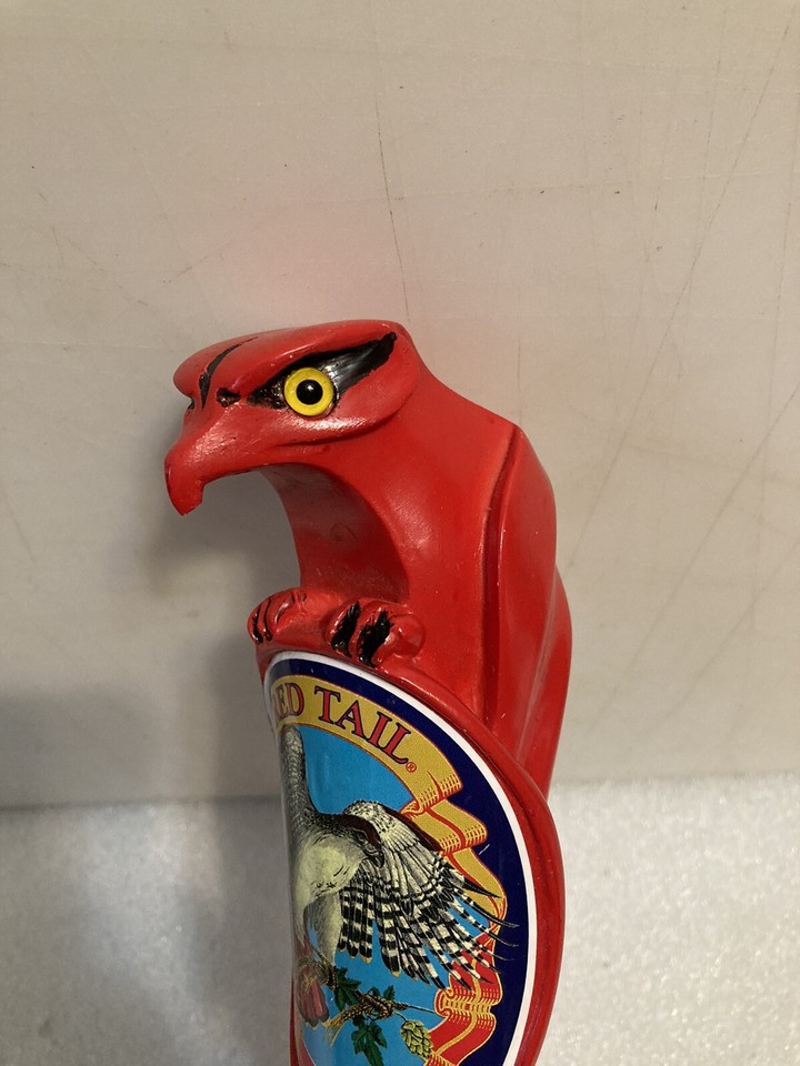 MENDOCINO BREWING RED TAIL ALE RED HAWK draft beer tap handle ...